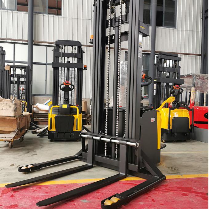 5000mm adjustable Double Pallets Electric Stacker Handler 1.5ton Stacker